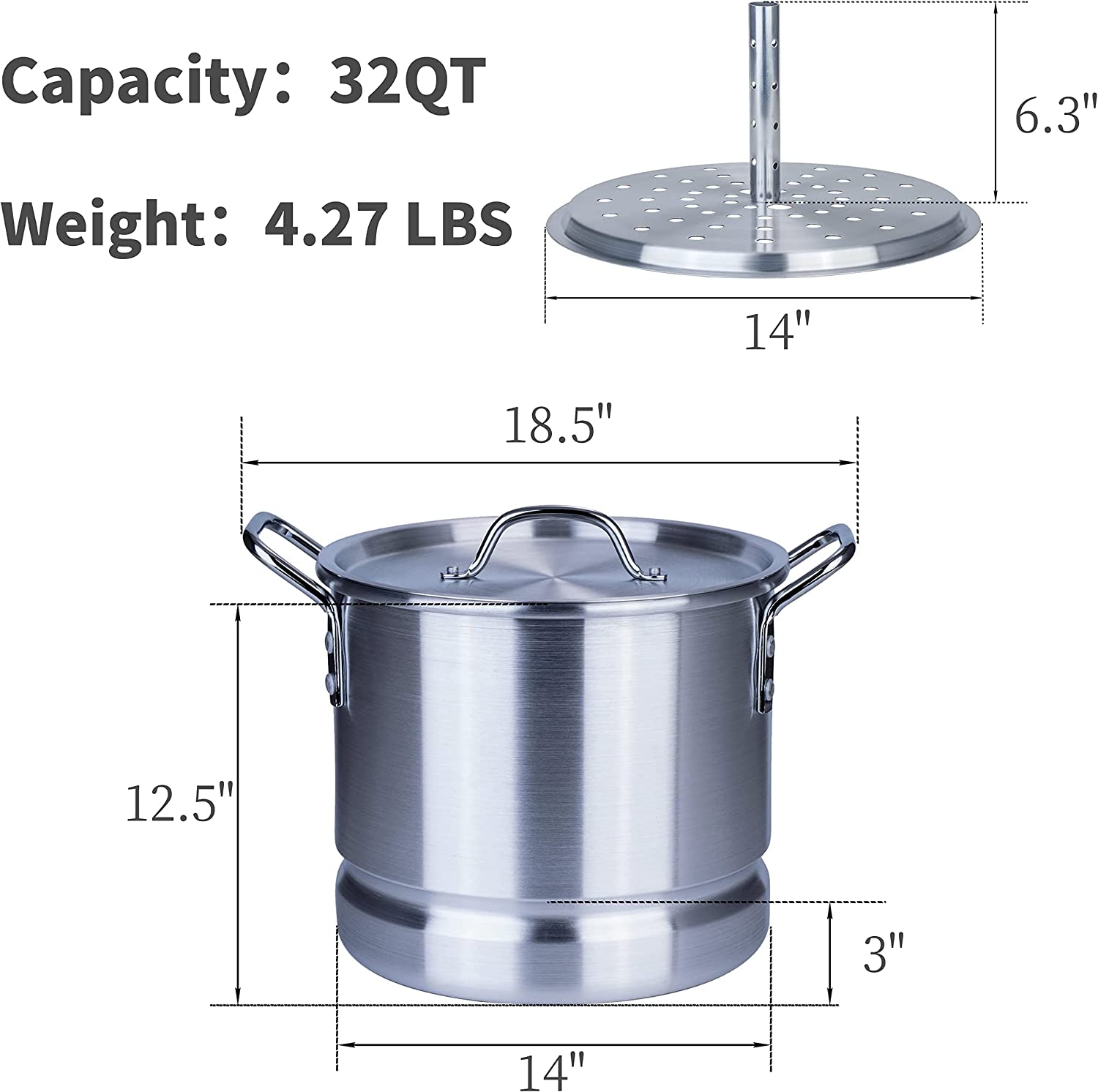 ARC Aluminum Tamale Steamer Pot with Steamer Rack – Harvest Grande