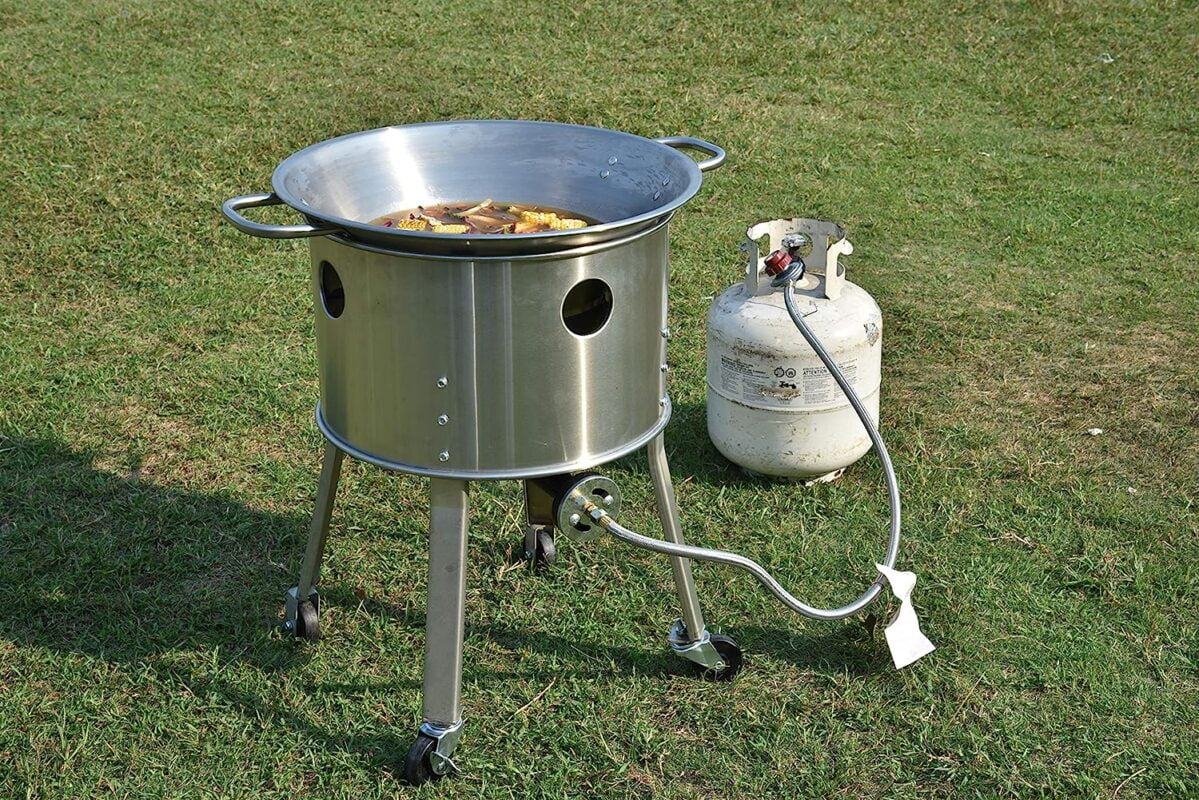ARC Stainless Steel Outdoor Propane Burner with Wheeled Legs | AFH ...